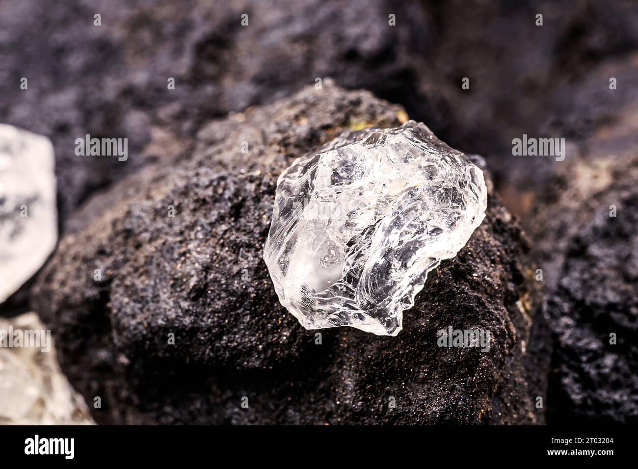 Rough diamond, precious stone in mines. Concept of mining and ...