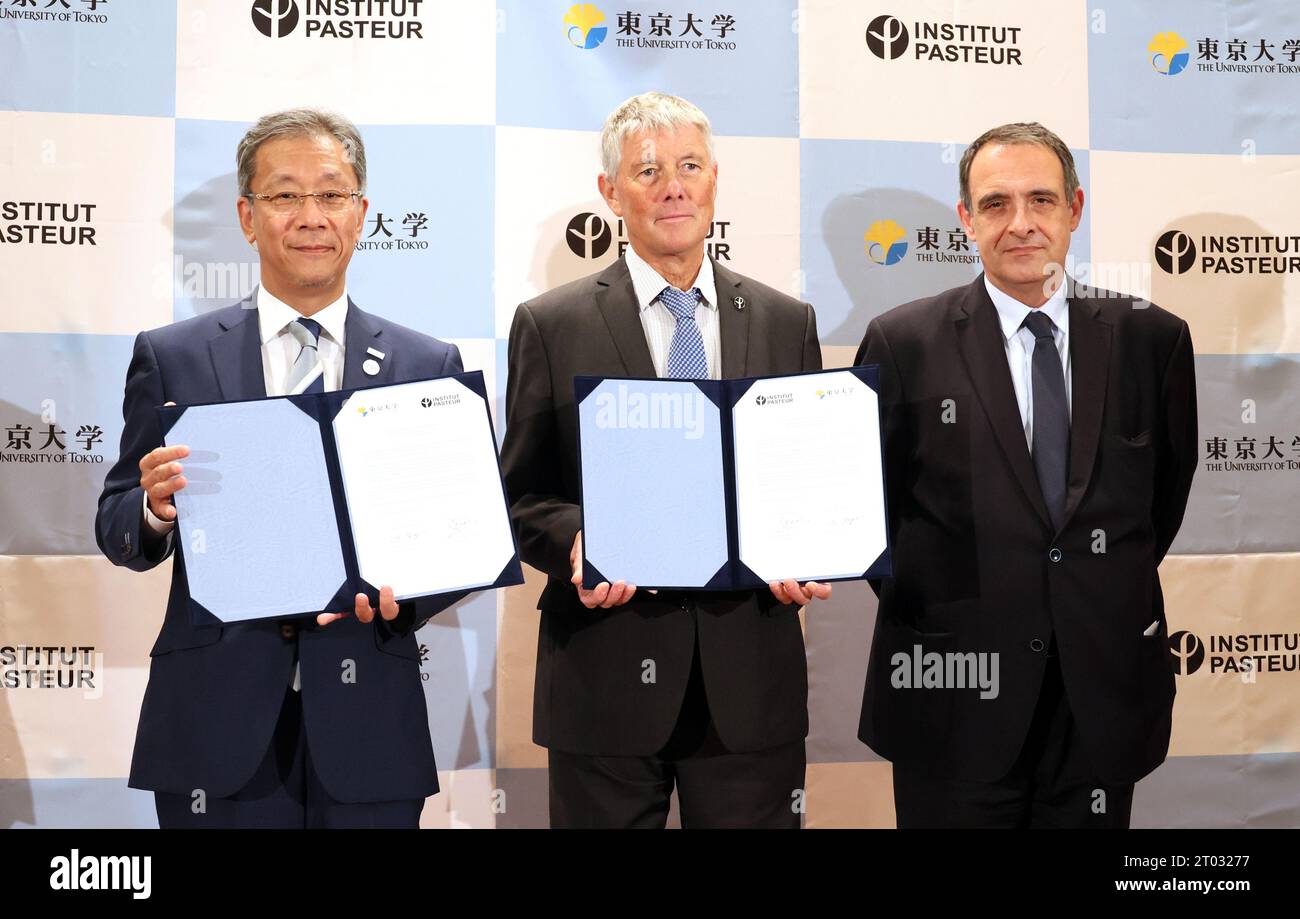 Tokyo, Japan. 3rd Oct, 2023. France's Institut Pasteur director general ...