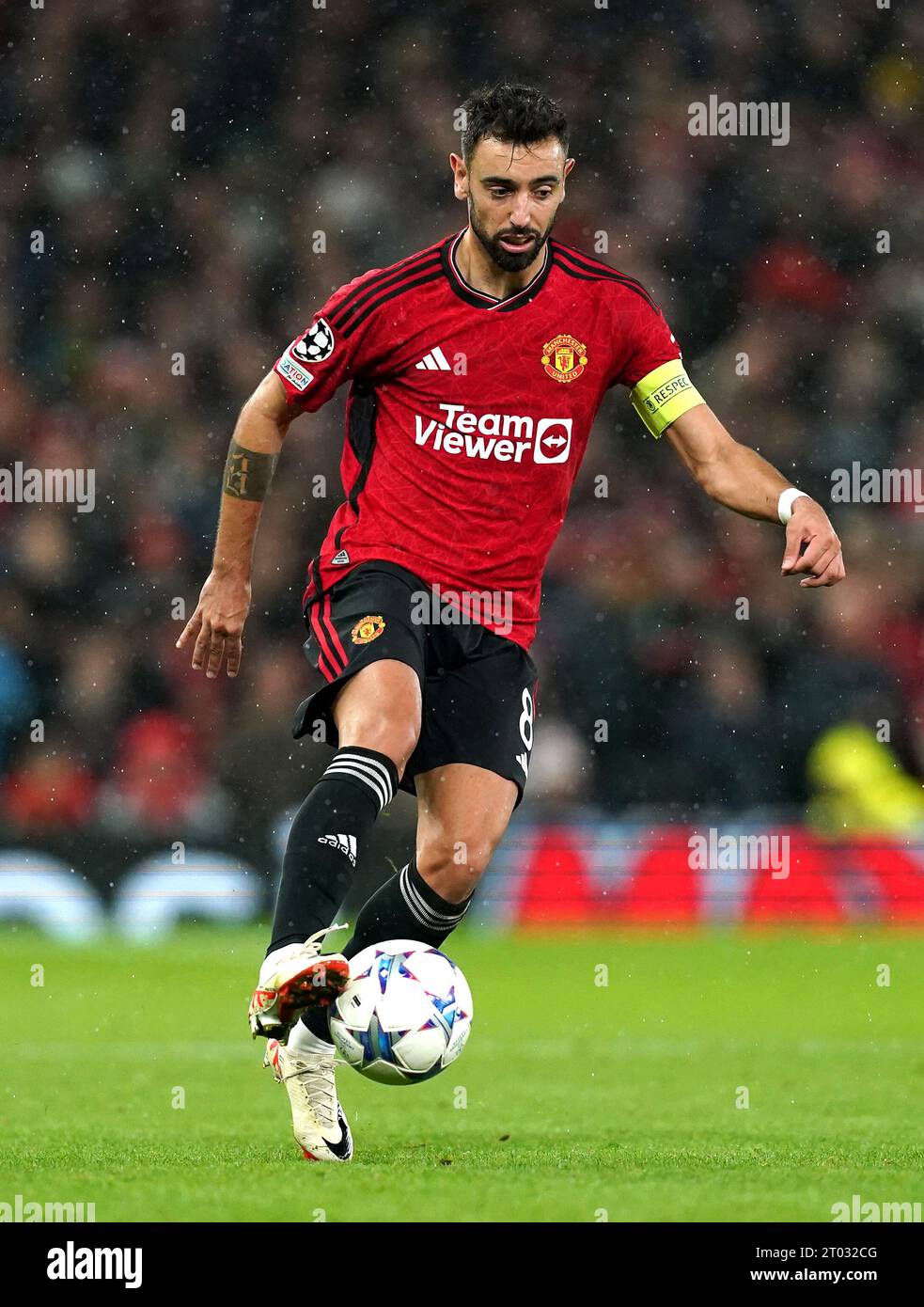 Manchester United's Bruno Fernandes in action during the UEFA Champions ...