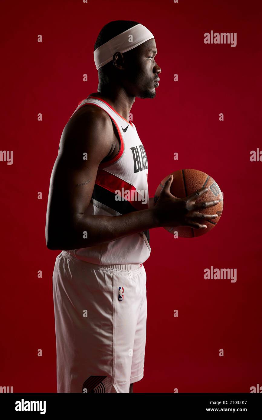 Portland Trail Blazers center Duop Reath poses for a portrait during ...