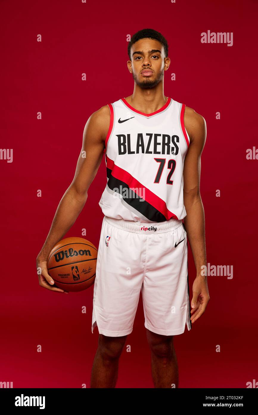 Portland Trail Blazers forward Rayan Rupert poses for a portrait during ...