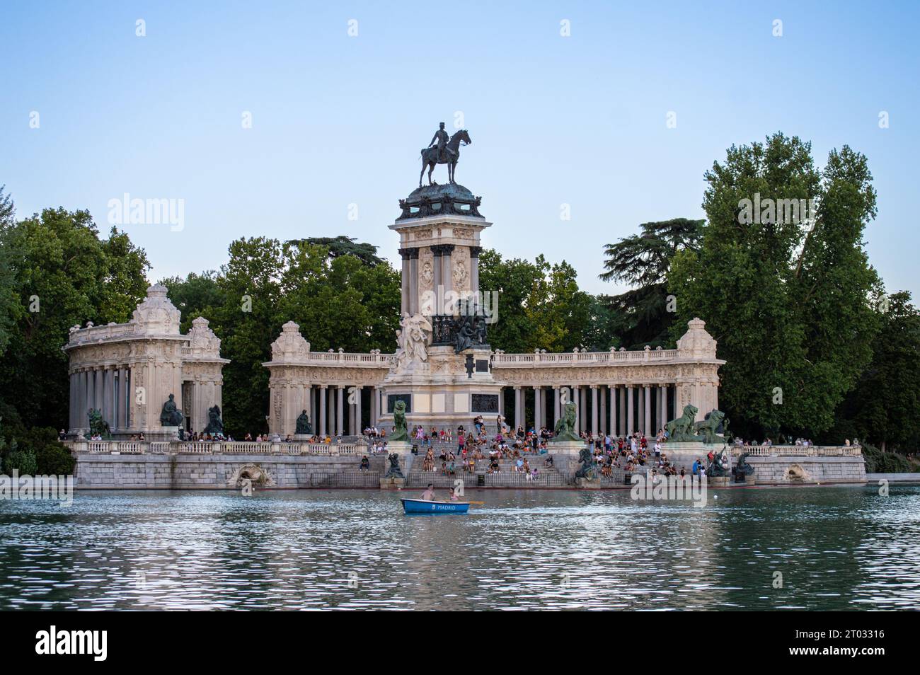 MADRID, SPAIN - JULY 8, 2023: Retiro Park or simply El Retiro is one of ...
