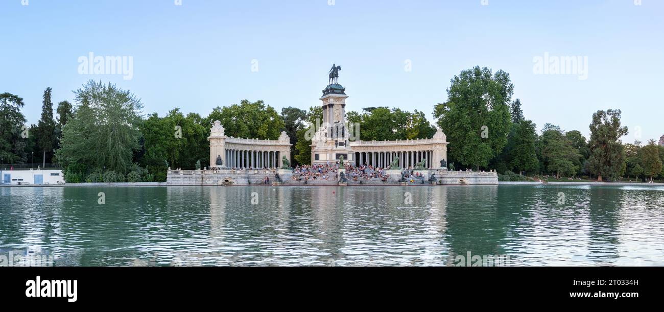 MADRID, SPAIN - JULY 8, 2023: Retiro Park or simply El Retiro is one of ...
