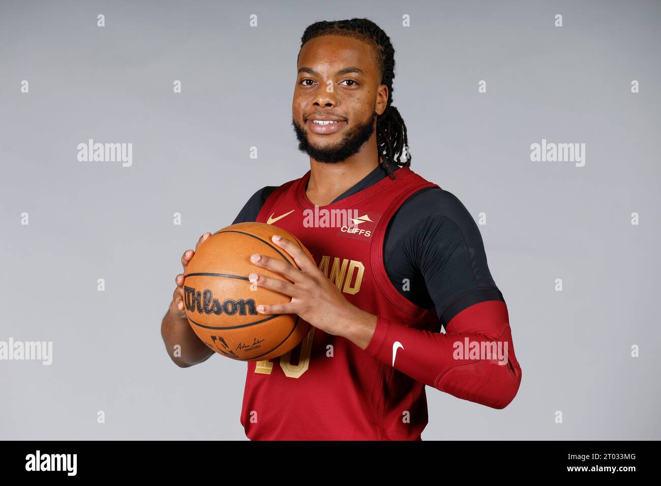 Cleveland Cavaliers guard Darius Garland poses for a portrait during ...