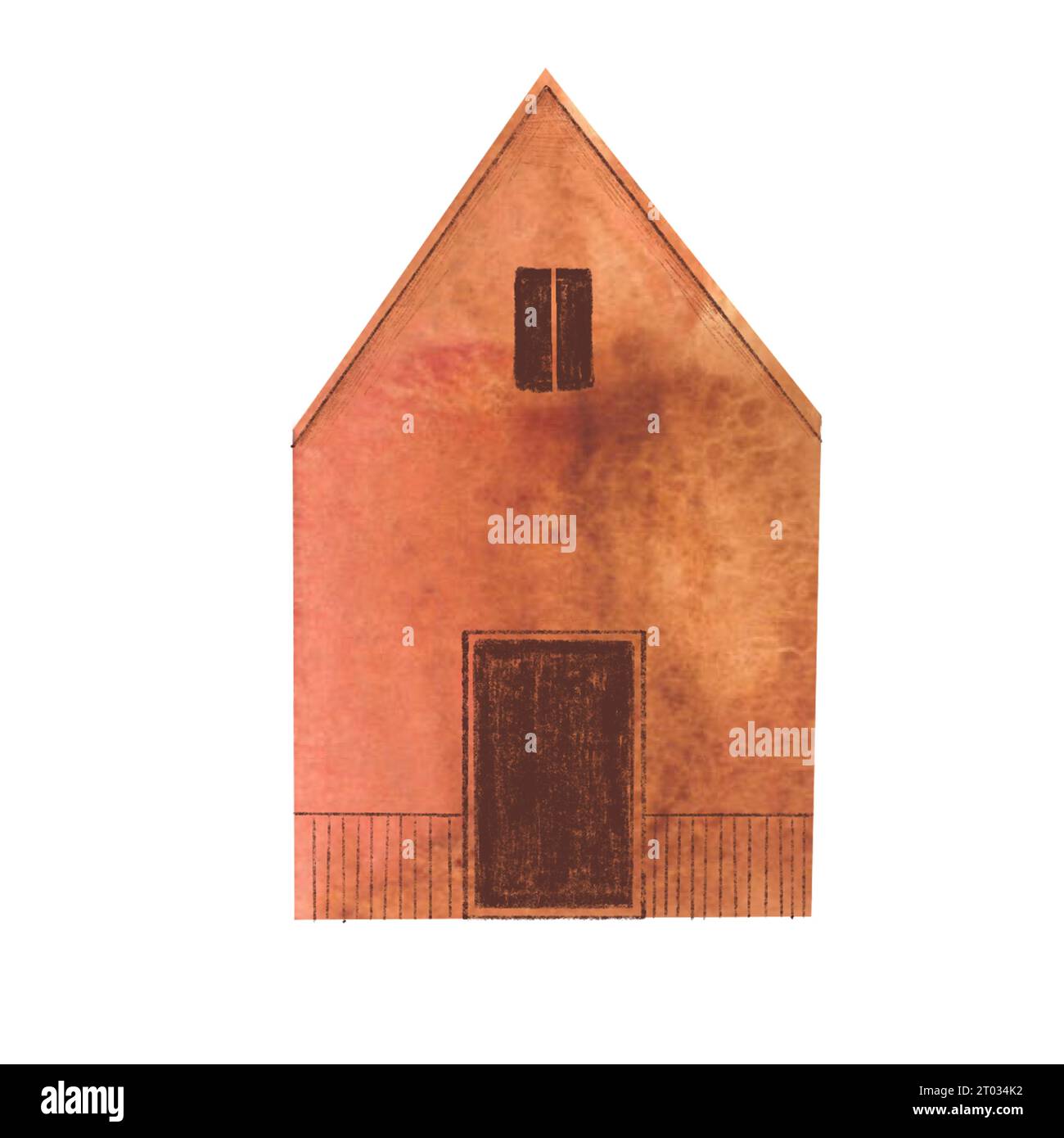 scandinavian minimalist watercolor hand painted houses isolated ...