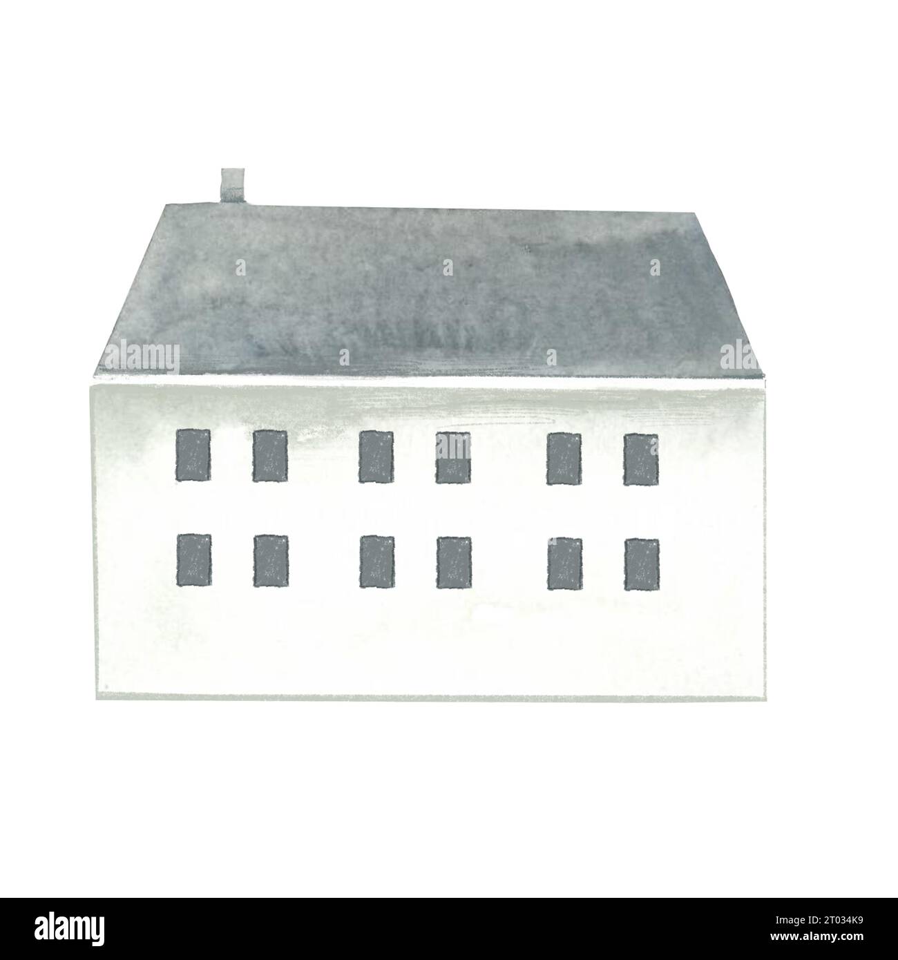 scandinavian minimalist watercolor hand painted houses isolated ...