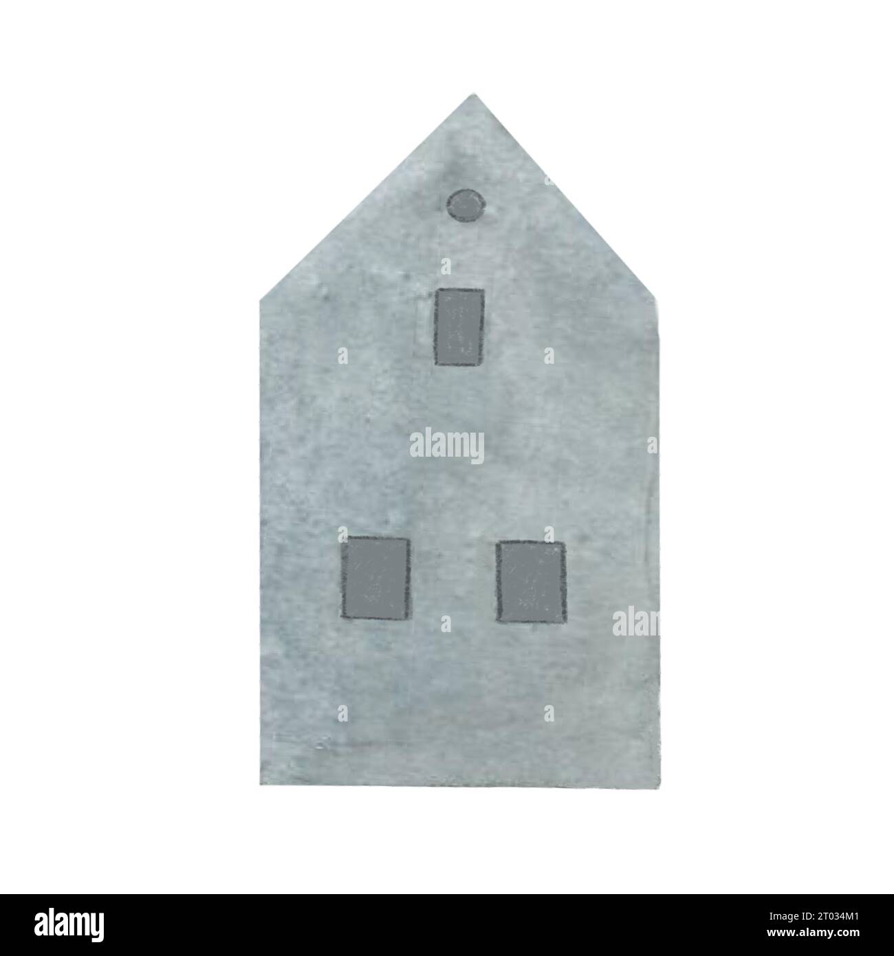 scandinavian minimalist watercolor hand painted houses isolated ...