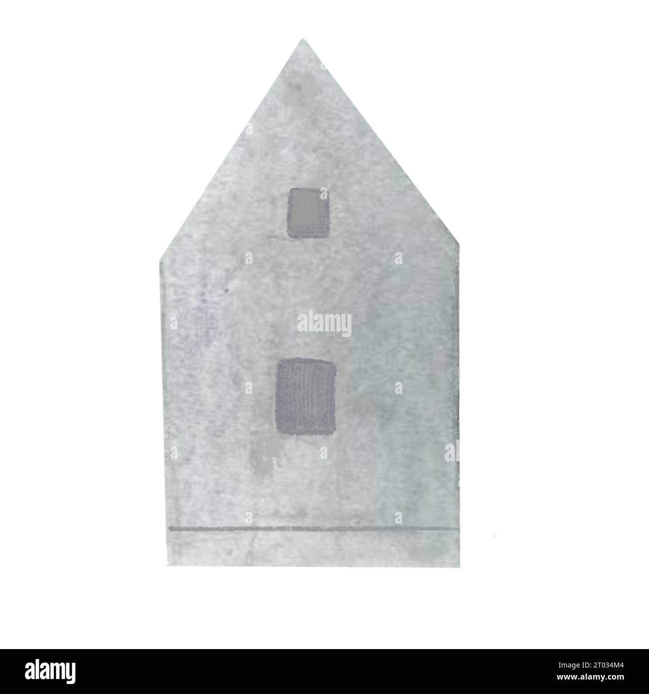 scandinavian minimalist watercolor hand painted houses isolated ...