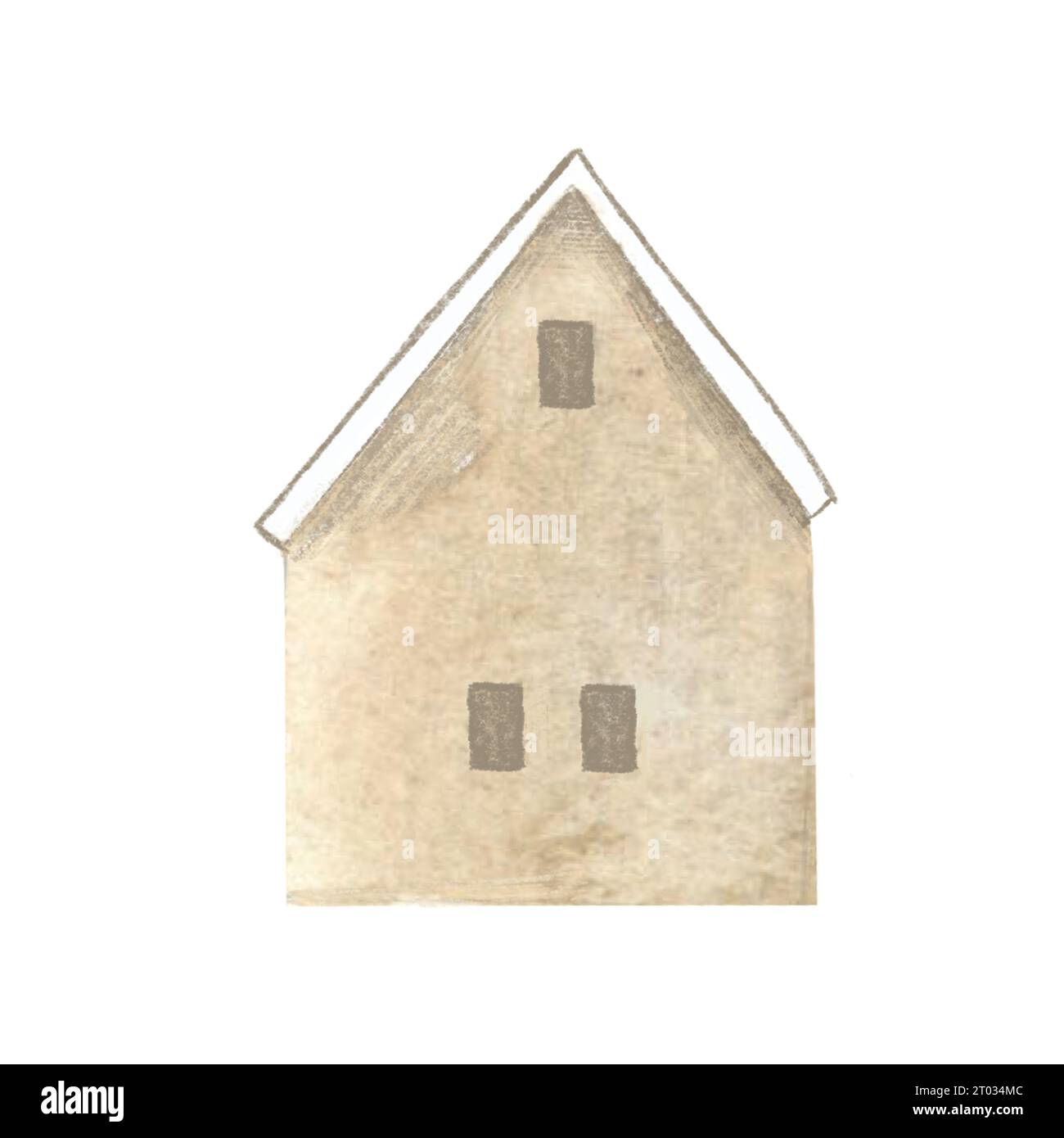 scandinavian minimalist watercolor hand painted houses isolated ...