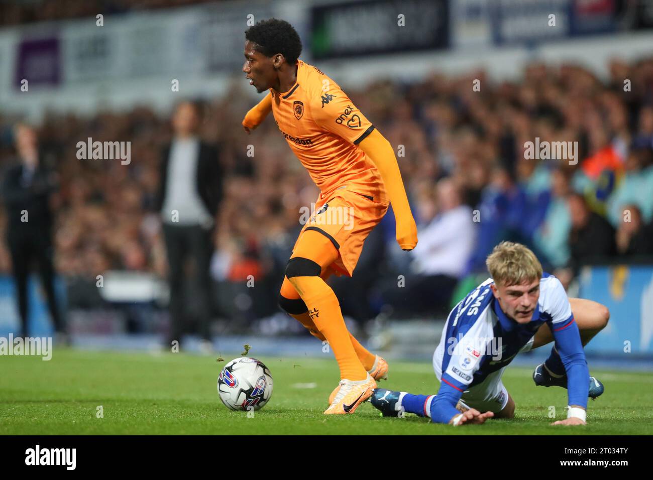 Ipswich, UK. 03rd Oct, 2023. Jaden Philogene-Bidace #23 of Hull City ...