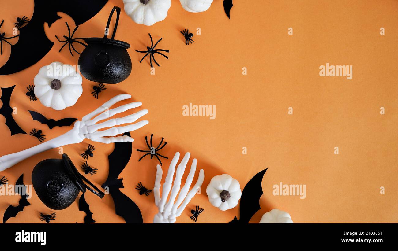 Halloween celebration concept, decor for All Hallows' Day, top view ...