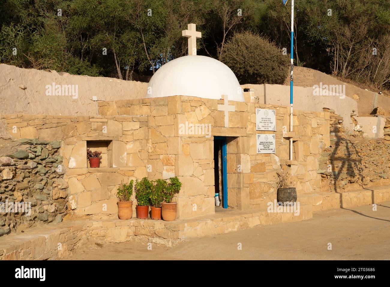 Agia Pelagia, Crete - Greece - September 21st, 2023: Exterior of the St ...