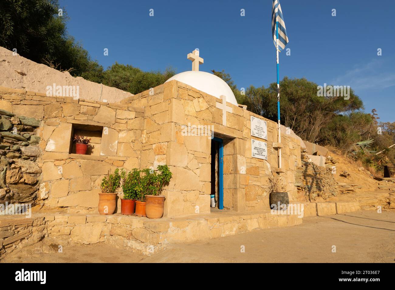 Agia Pelagia, Crete - Greece - September 21st, 2023: Exterior of the St ...