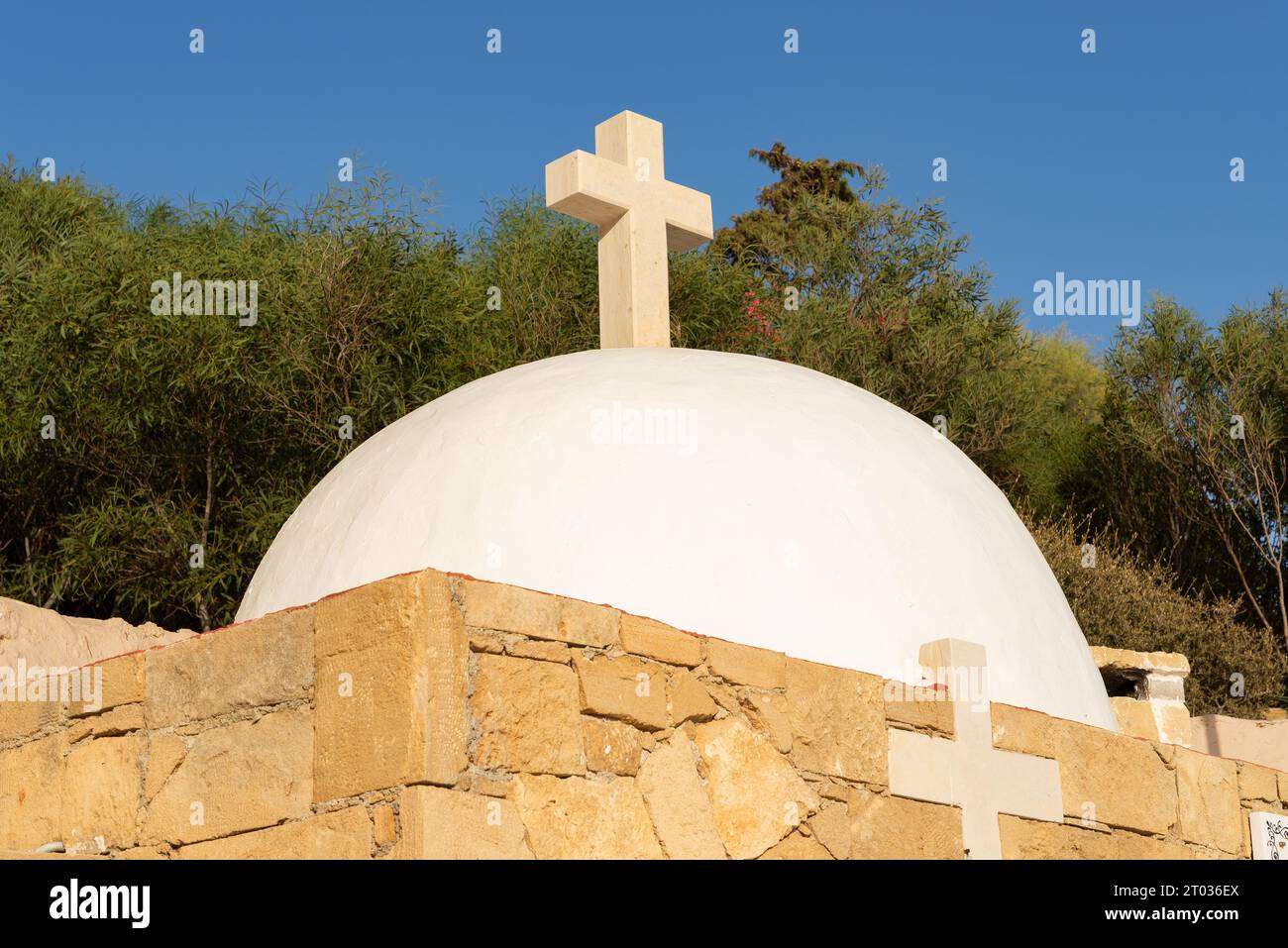 Agia Pelagia, Crete - Greece - September 21st, 2023: Exterior of the St ...