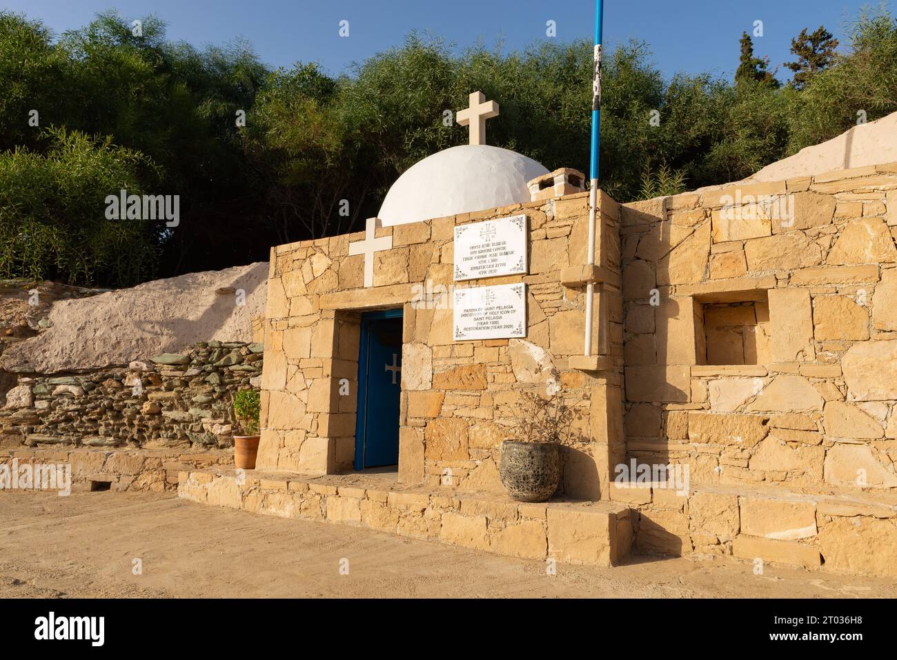 Agia Pelagia, Crete - Greece - September 21st, 2023: Exterior of the St ...