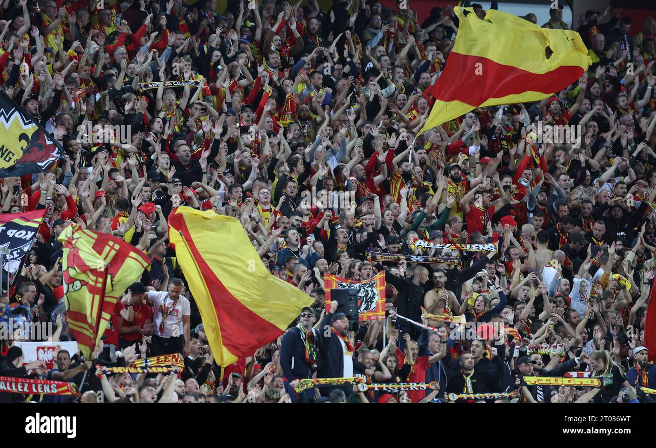 Lens, France. 3rd Oct, 2023. RC Lens fans during the UEFA Champions ...