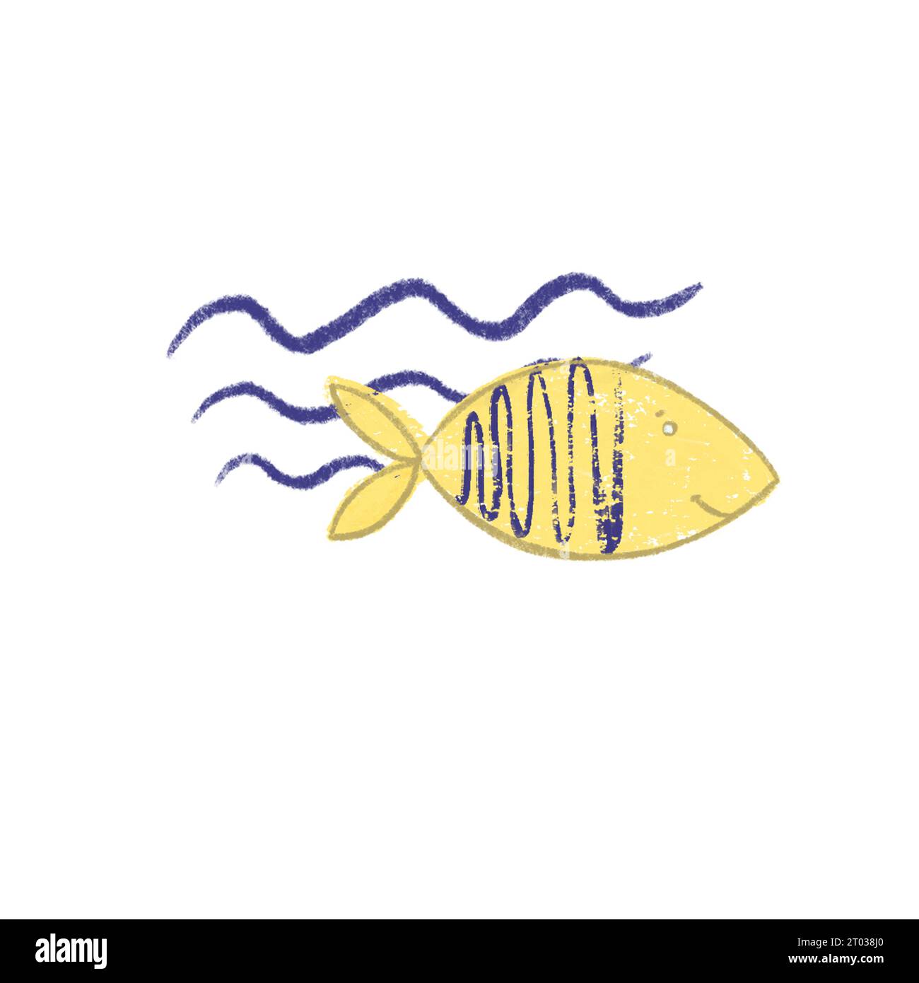 fish drawn with crayons, pictures drawn with oil pastels, sea ...