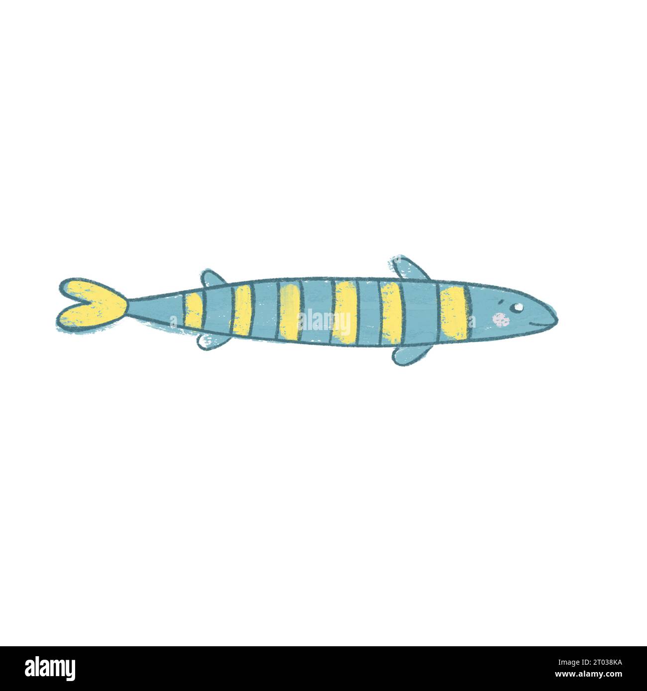 fish drawn with crayons, pictures drawn with oil pastels, sea ...