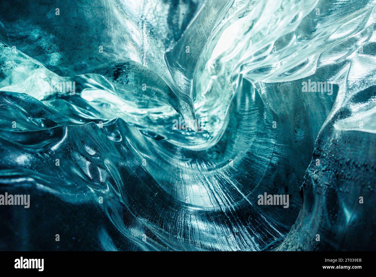 Polar crevasse in vatnajokull ice blocks, icelandic landscape inside ...