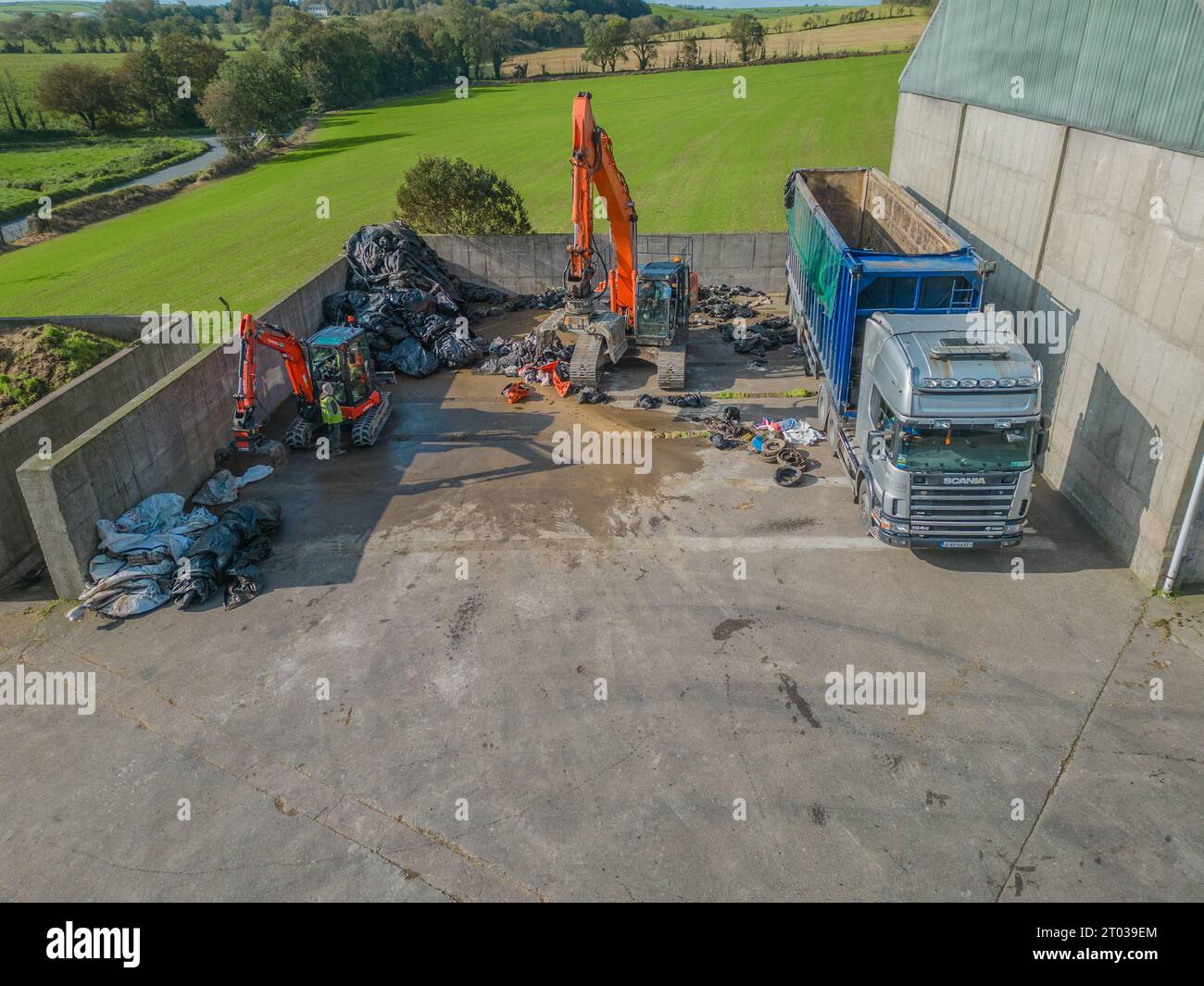 Recycling farm plastics at Timoleague, Co. Cork. October 2023 Stock ...
