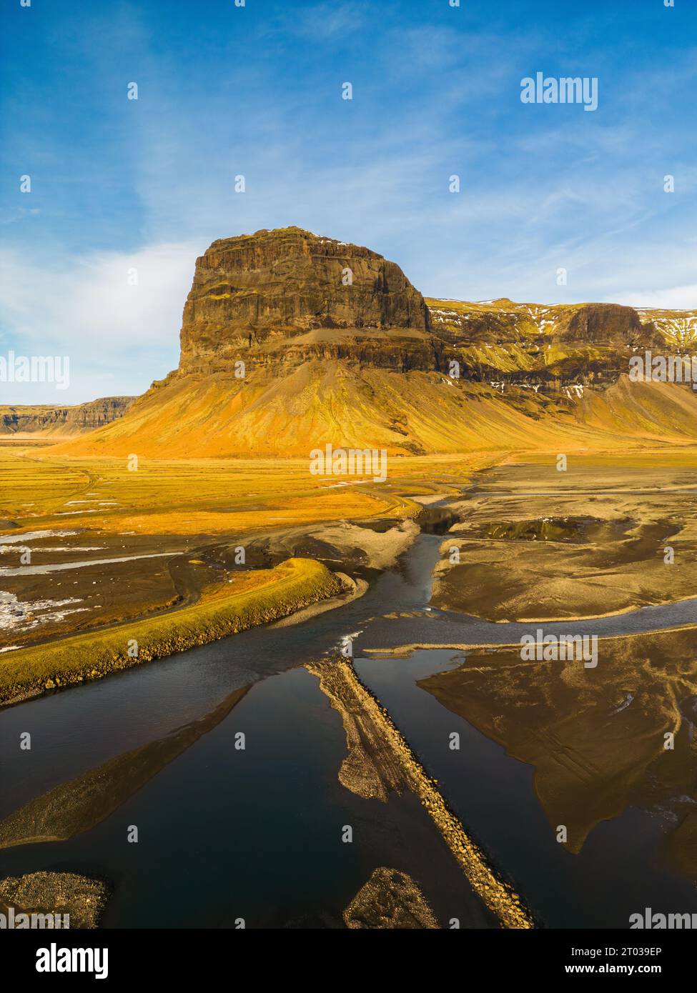 Drone shot of amazing mountain crest in Iceland, displaying enormous ...