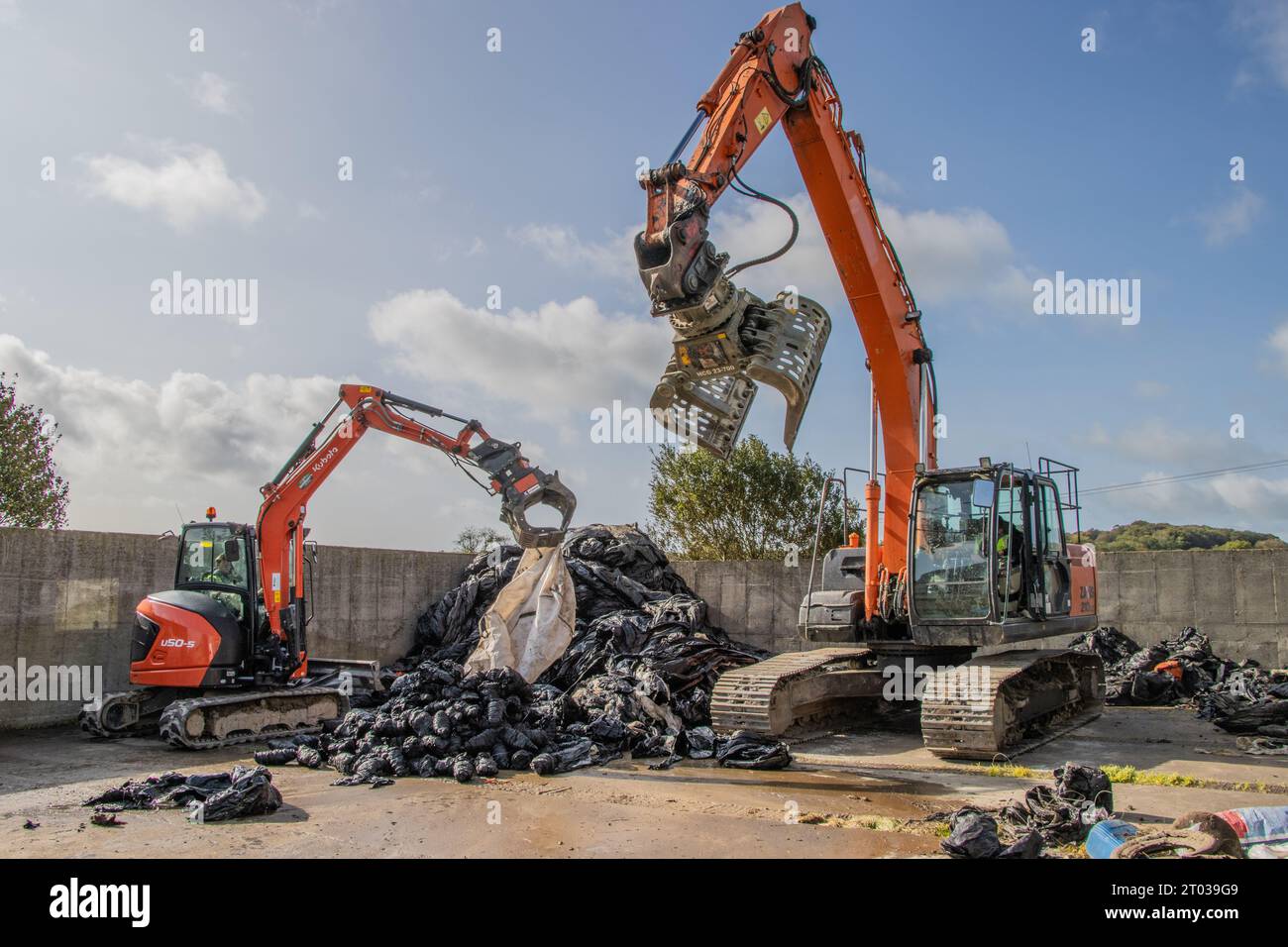 Recycling farm plastics at Timoleague, Co. Cork. October 2023 Stock ...