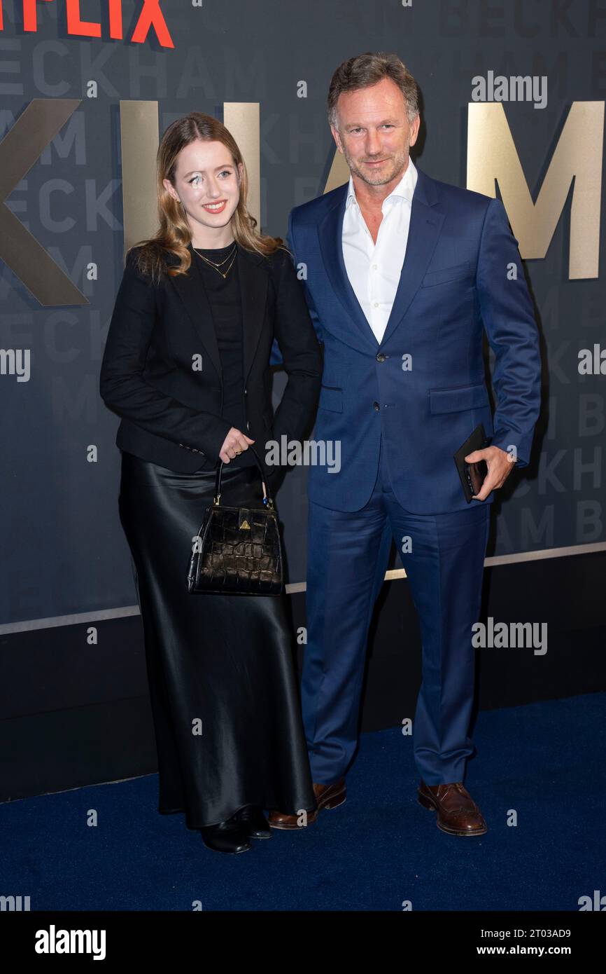 Bluebell Horner, left, and Christian Horner pose for photographers upon ...