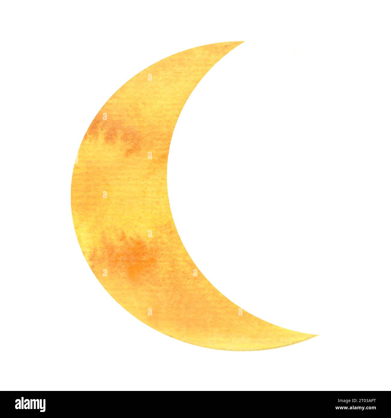 moon drawn by watercolor, satellite of the earth, hand drawn isolated ...