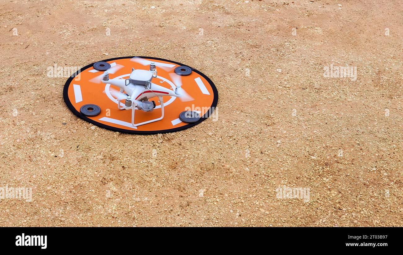 portable base of a drone where it takes off and lands for its return ...