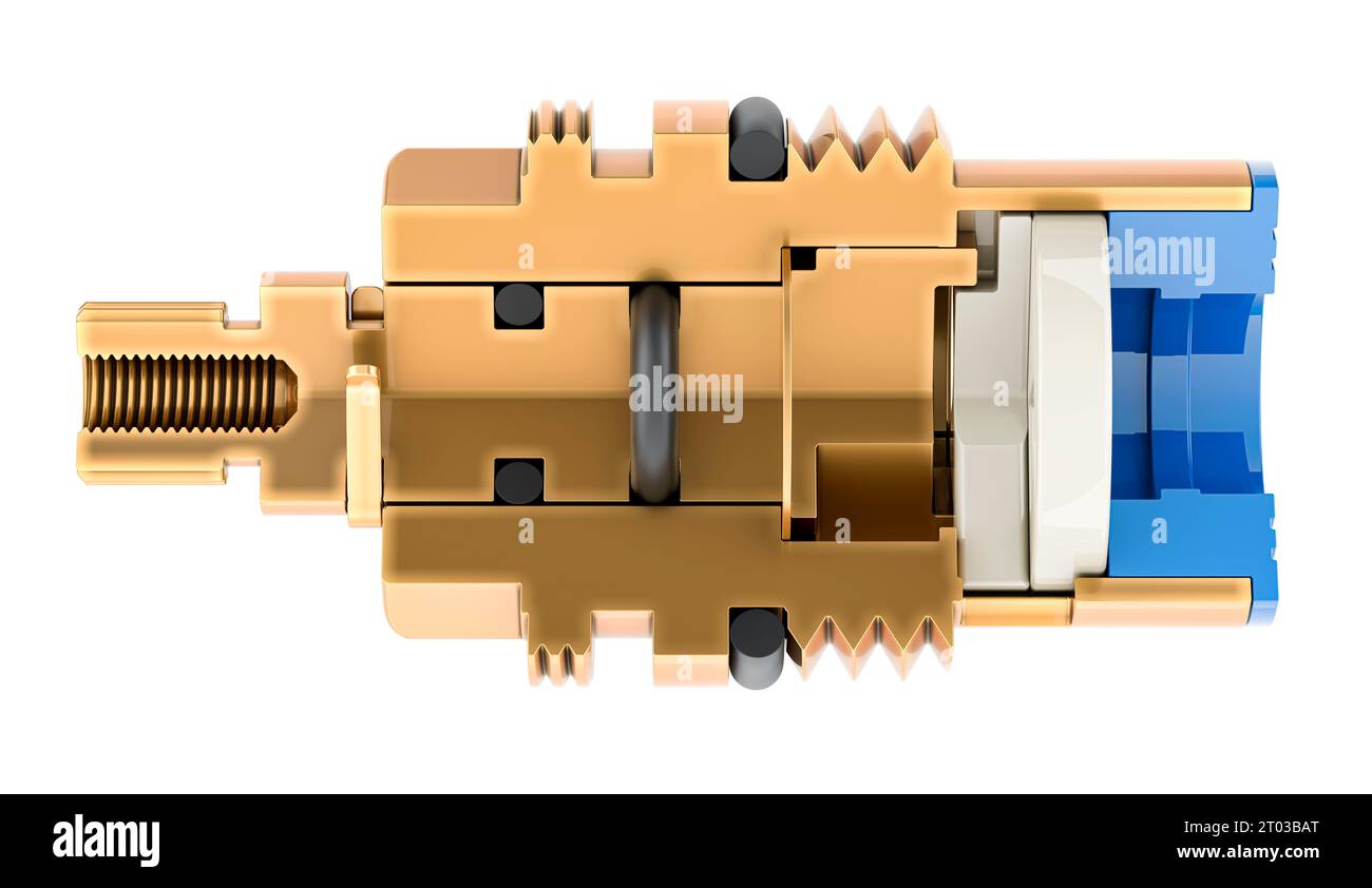Cross section of standard washer tap valve headwork compression gland ...