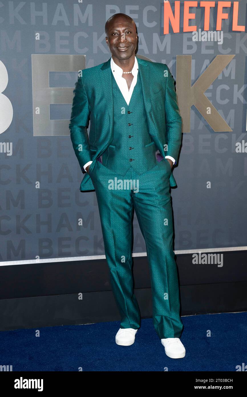 Oswald Boateng poses for photographers upon arrival at the premiere of ...