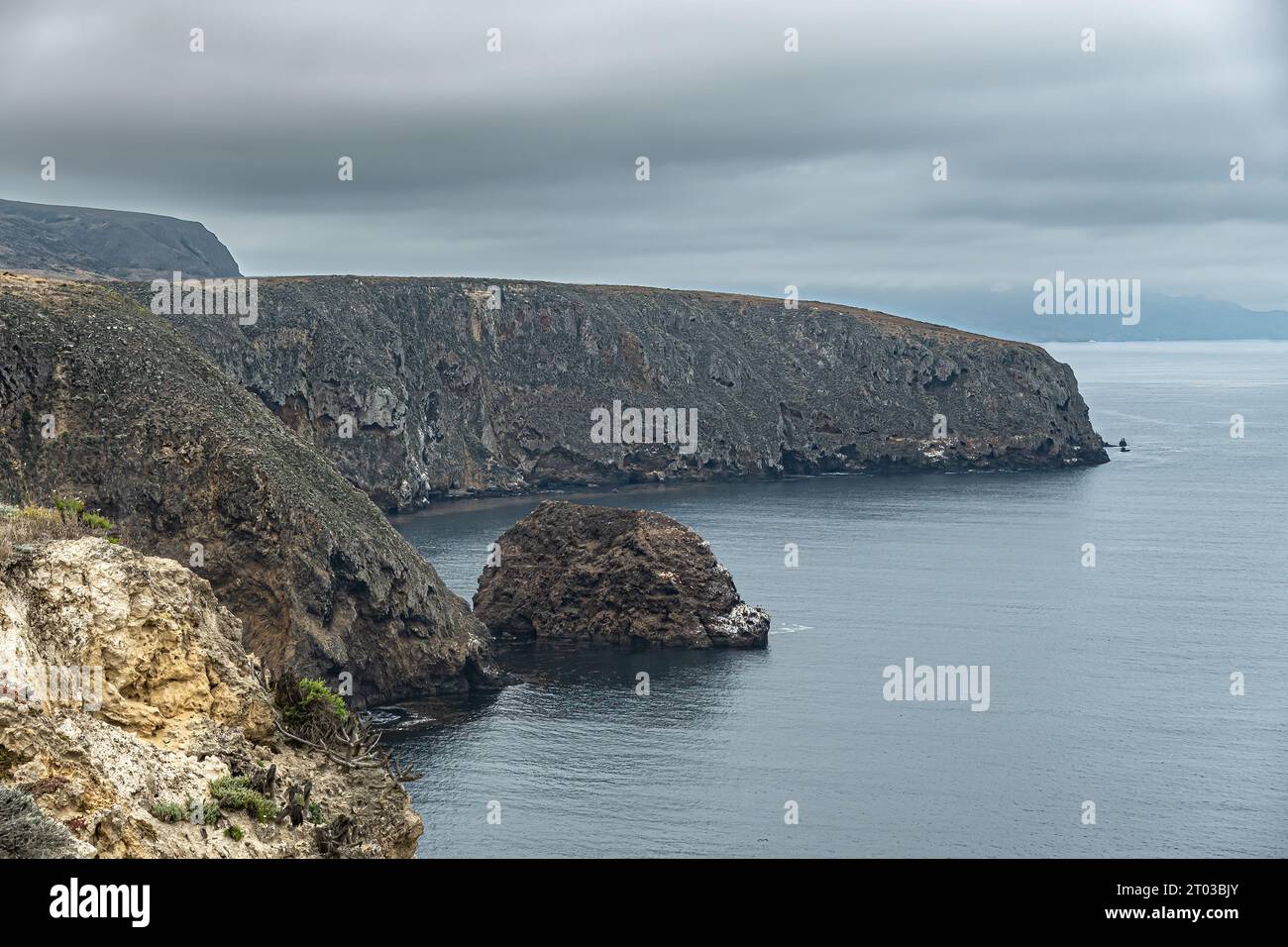 Santa Cruz Island, CA, USA - September 14, 2023: View from west trail ...