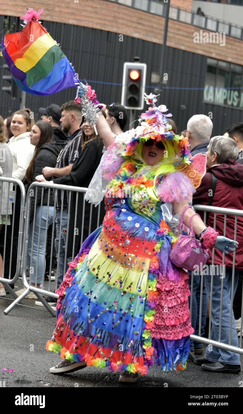 Participants in the 2023 Manchester UK LGBT pride parade in central ...