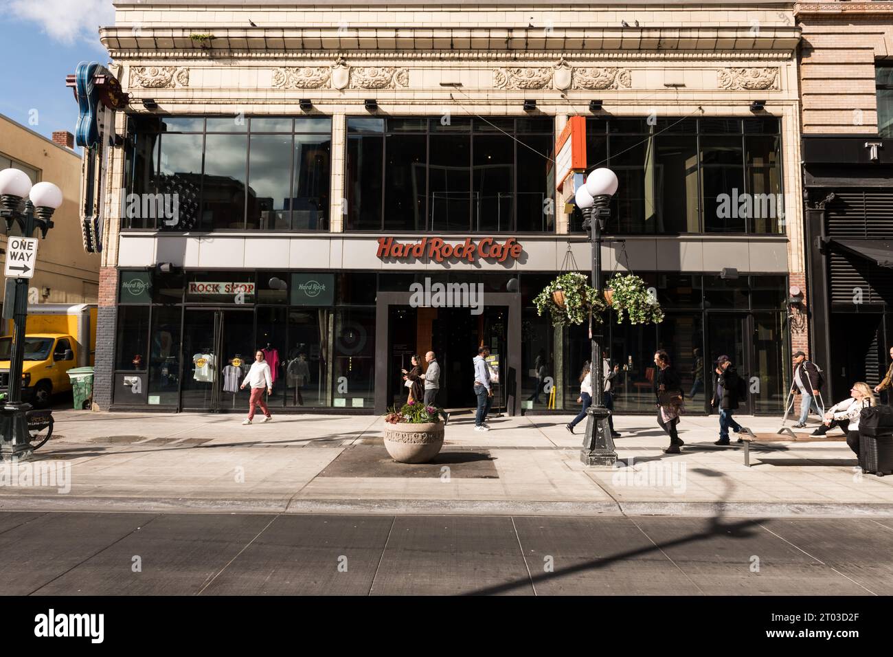 Seattle, USA. 3rd Oct 2023. The Hard Rock Cafe near Pike Place Market ...