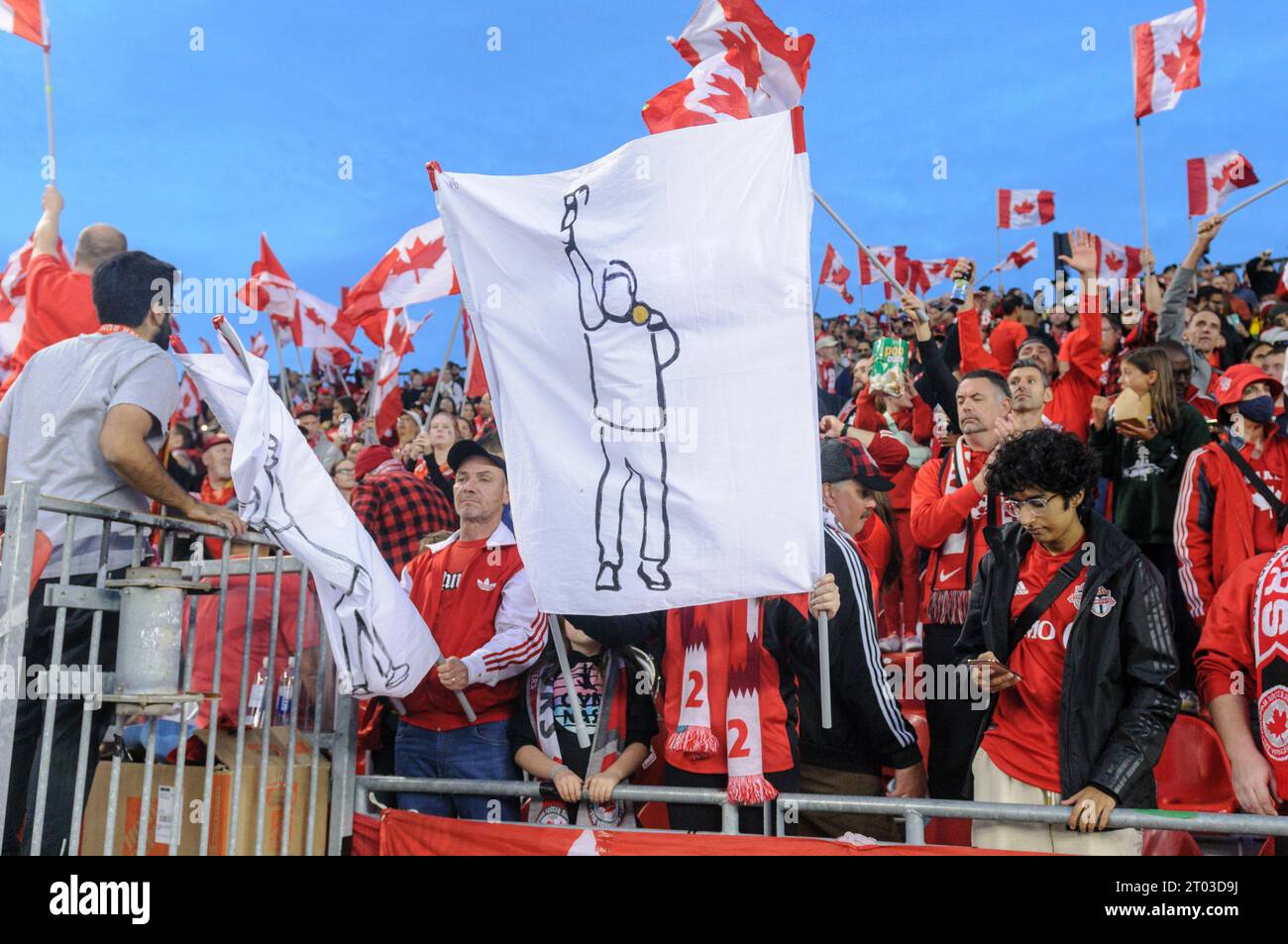 Toronto, ON, Canada - September 26, 2023: Canadian fans with the ...