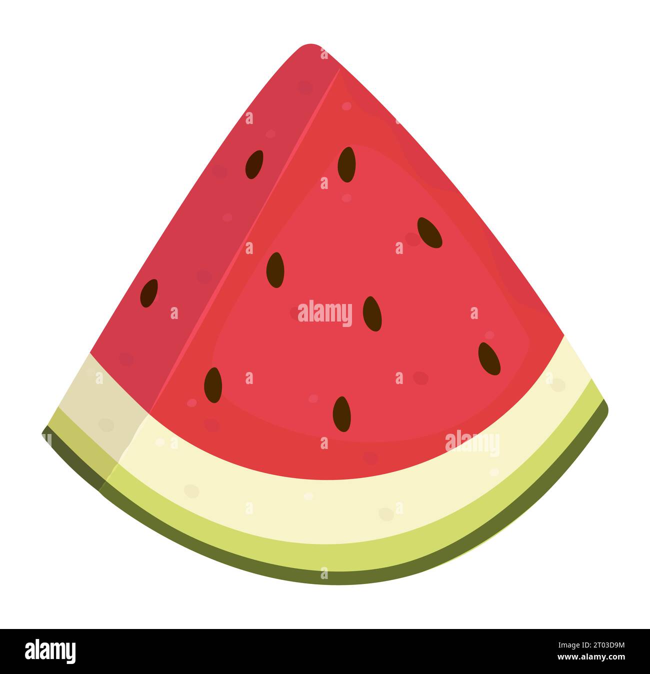 Voluminous piece of watermelon, cut slice of ripe juicy fruit, color ...