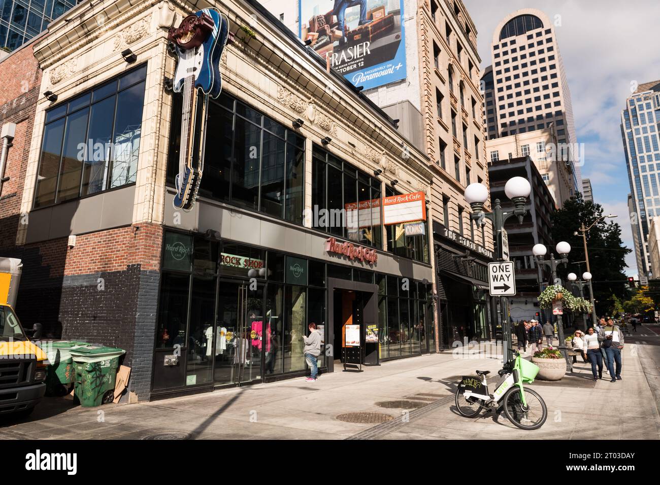 Seattle, USA. 3rd Oct 2023. The Hard Rock Cafe near Pike Place Market ...