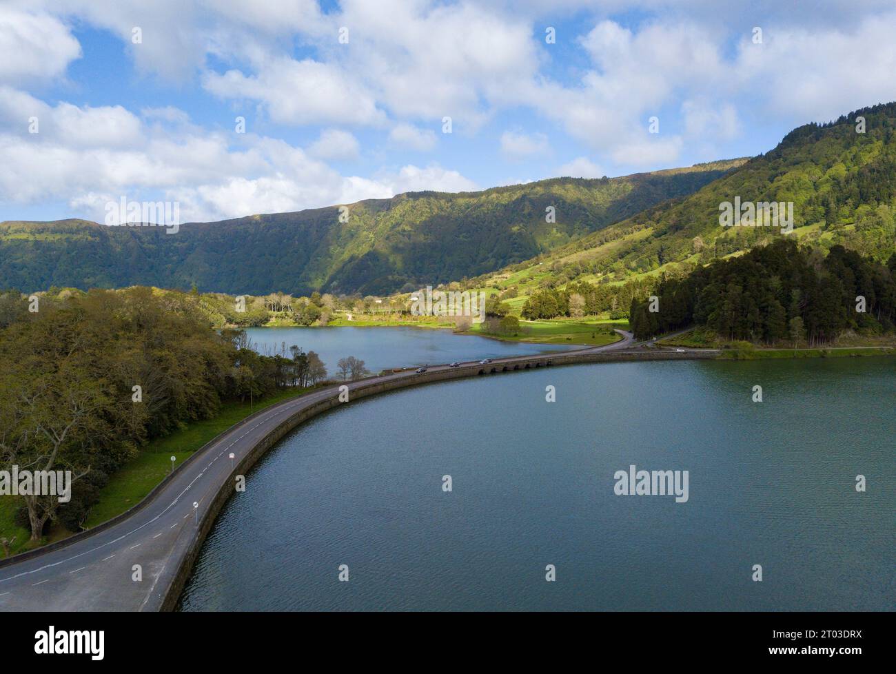 Beautiful landscape view of the Sete Cidades Lake "Lagoa das Sete ...