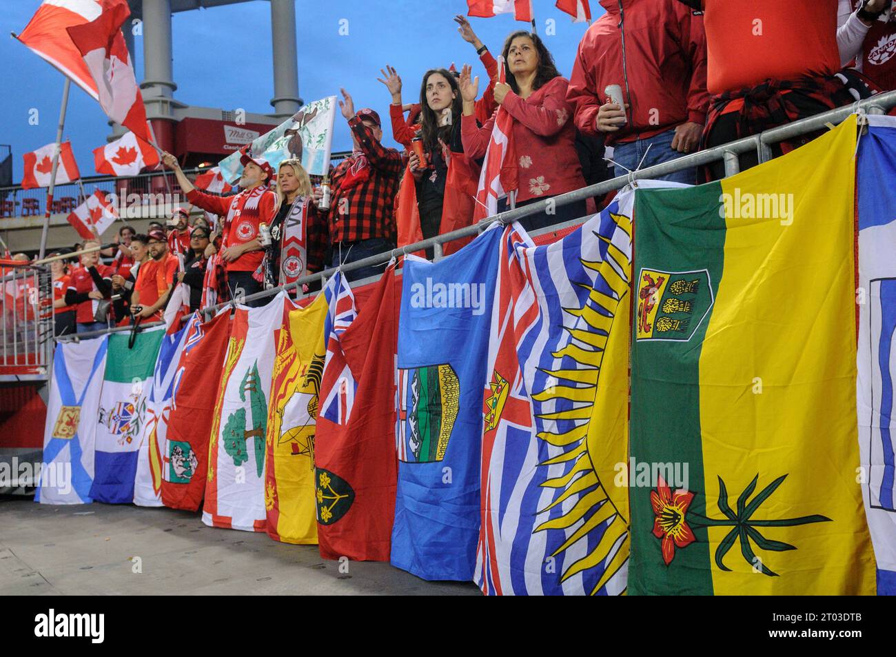 Toronto, ON, Canada - September 26, 2023: Flags of Canadian provinces ...