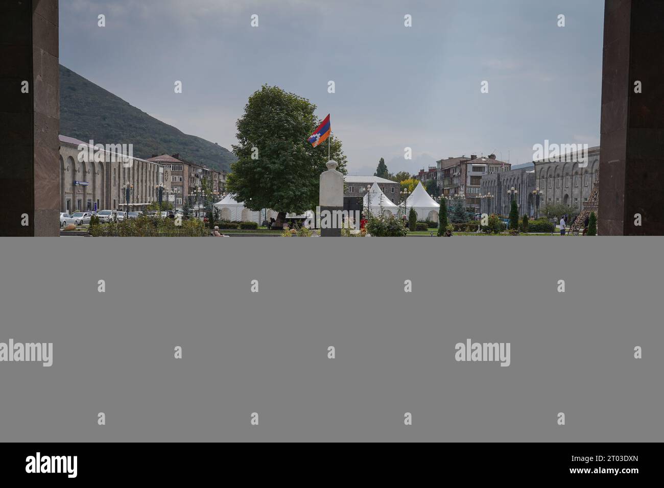 Goris, Armenia. 2nd Oct, 2023. Refugees of Karabakh are seen standing ...