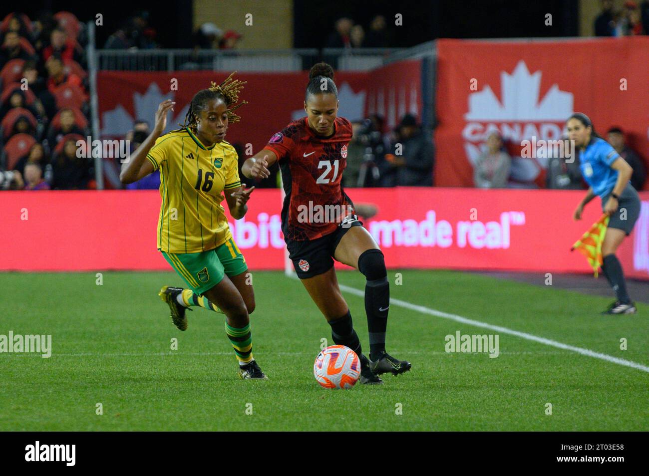 Toronto, ON, Canada - September 26, 2023: Jade Rose #21 of the Canadian ...