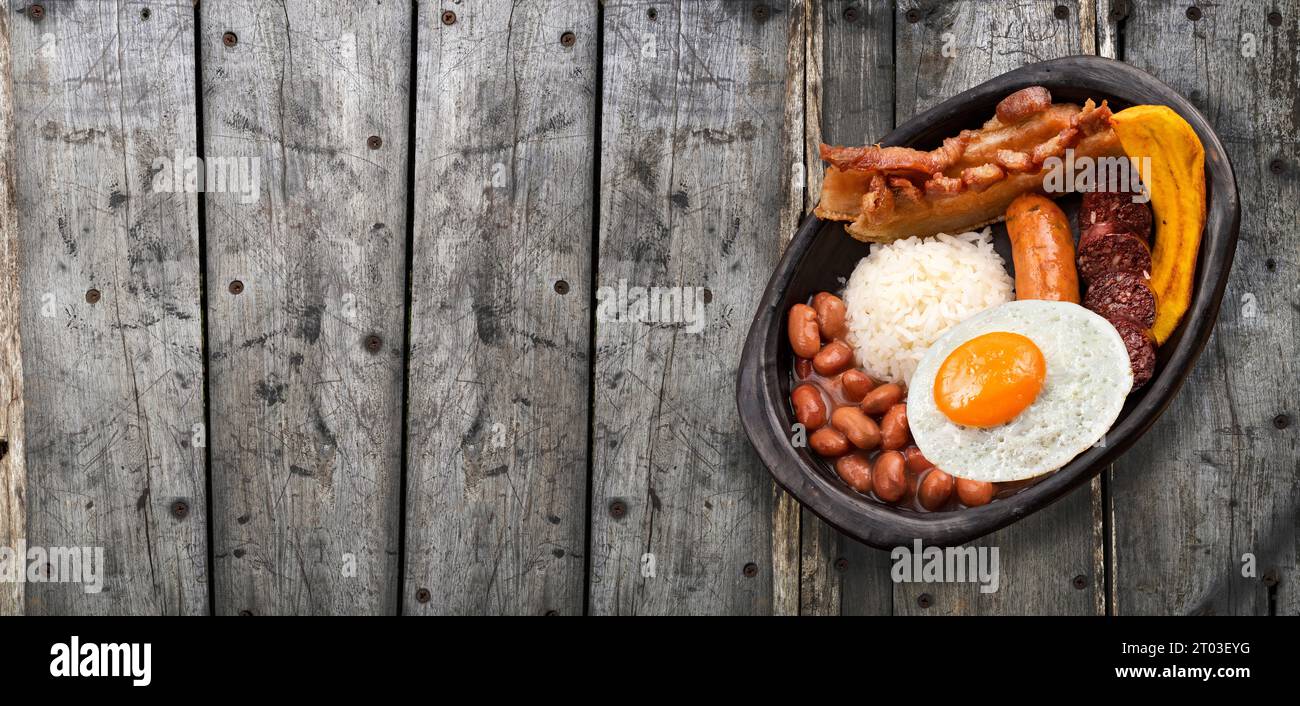 Bandeja paisa, typical Colombian main dish - Gastronomy of Antioquia ...