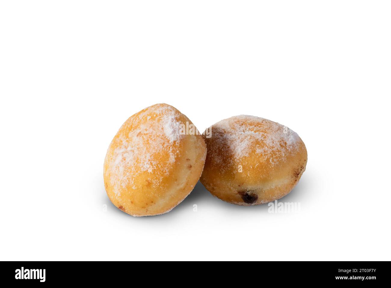Two identical chocolate-filled cookies placed side by side, isolated on ...