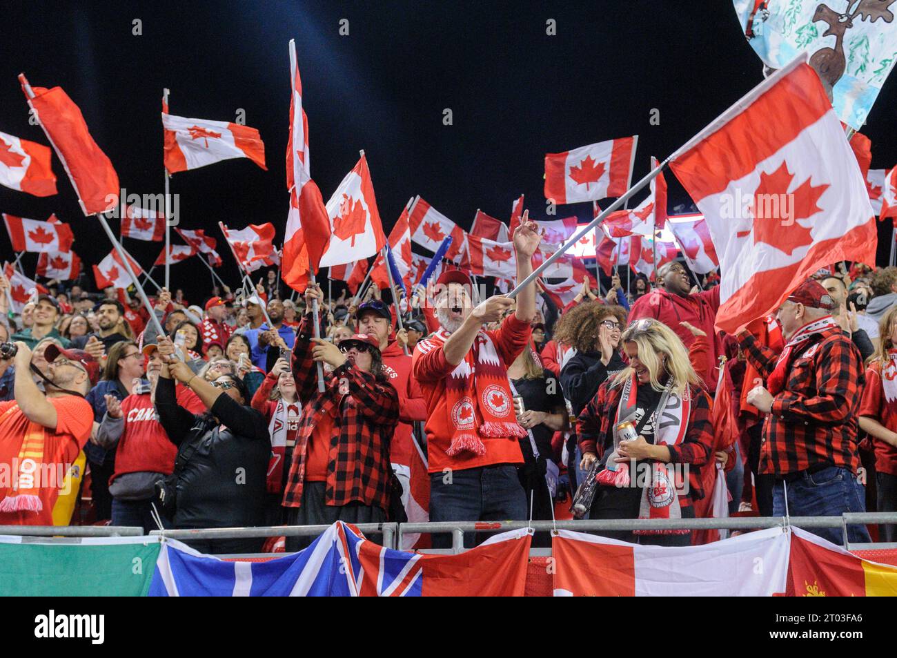 Toronto, ON, Canada - September 26, 2023: Сanadian fans and supporters ...