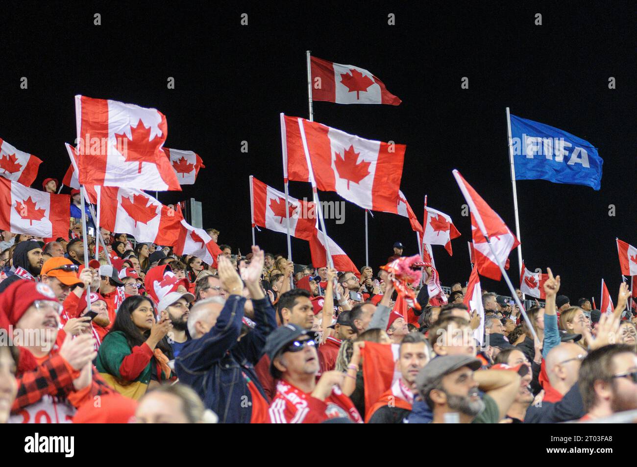 Toronto, ON, Canada - September 26, 2023: Сanadian fans and supporters ...