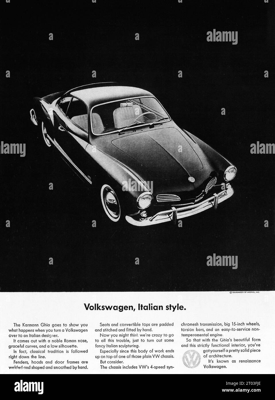 '64 Volkswagen Karmann Ghia Sports, VW Italian style, advert, 1964 ...