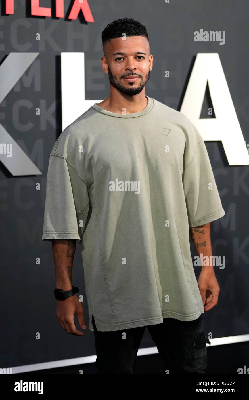 Jeremy Lynch poses for photographers upon arrival at the premiere of ...