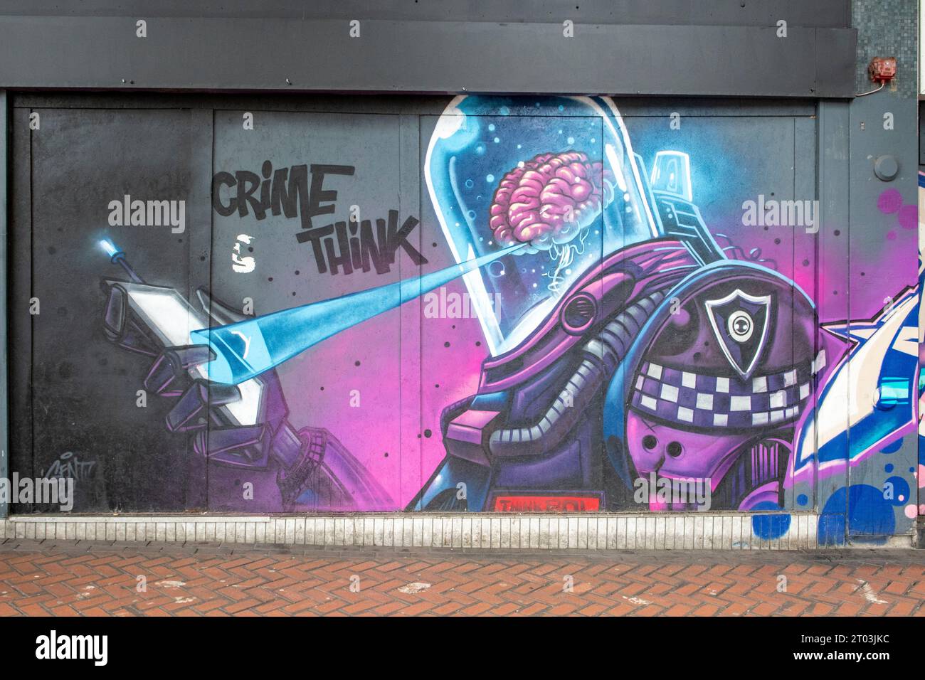 Street Art by Gent 48 on Smallbrook Queensway, Birmingham, Warwickshire ...