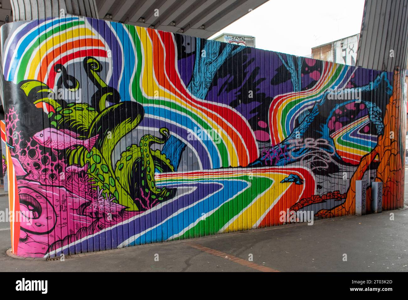 Street Art on Smallbrook Queensway, Birmingham, Warwickshire, England ...