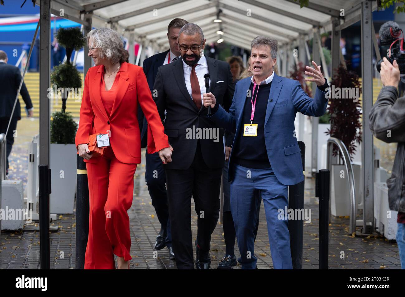 Manchester, UK. 3rd October 2023James Cleverly MP and his wife Susie ...